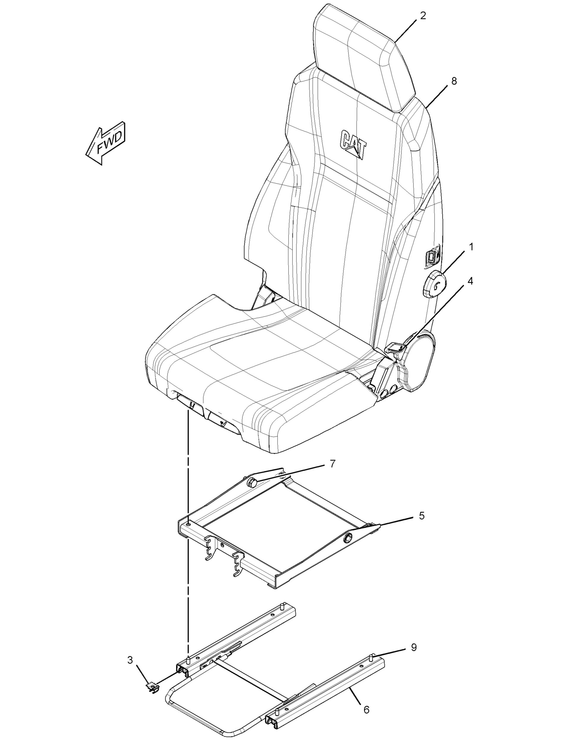 494-0057: Seat Assembly (Highback) | Cat® Parts Store