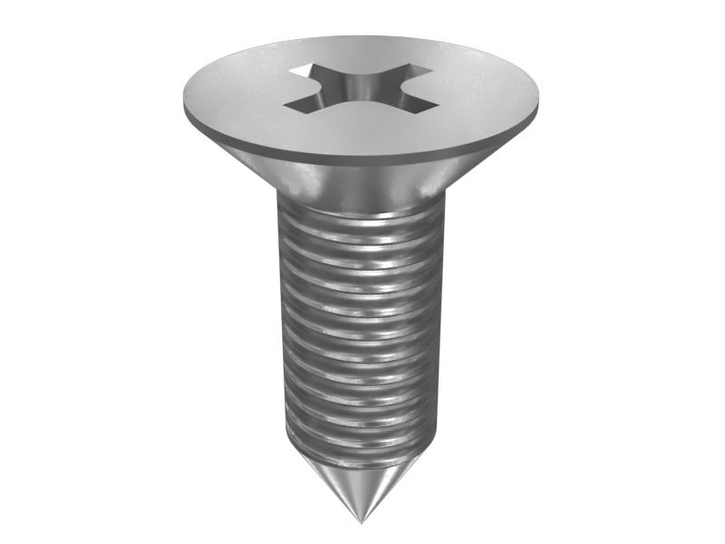 245-7789: No. 10 (.190)"-16 x 5/8" Countersunk Flat Head Cross Slot ...