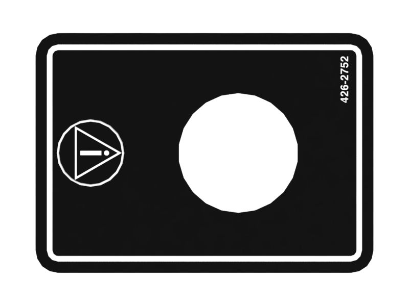426-2752: Emergency Stop Control Box Identification Plate | CATCorp