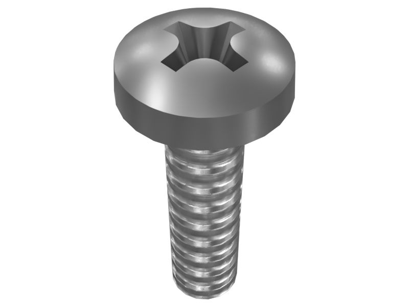520-8291: M4-0.7 x 15mm Rounded Pan Head Cross Slot Screw | CATCorp